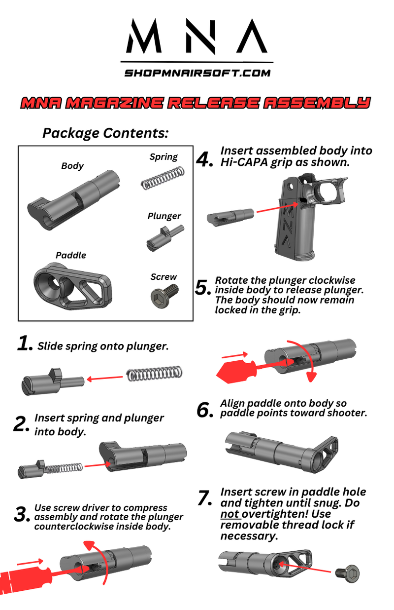 MNA Skeletonized Magazine Release for Tokyo Marui Hi-CAPA – Minnesota ...